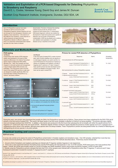 Validation And Exploitation Of A Pcr Based Diagnostic For Detecting Phytophthora In Strawberry
