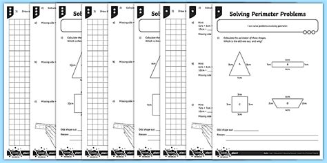 Higher Ability Solving Perimeter Problems Differentiated Worksheets