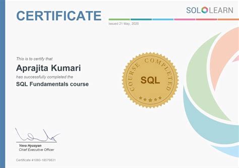aprajita kumari on linkedin certificate of completion of sql