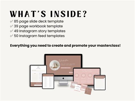 Pink Canva Template Bundle Masterclass Template Course Slide Deck Template Canva Webinar