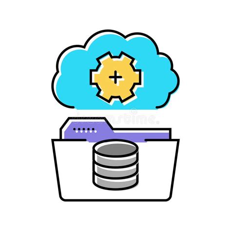 Data Archiving Database Color Icon Vector Illustration Stock Illustration Illustration Of