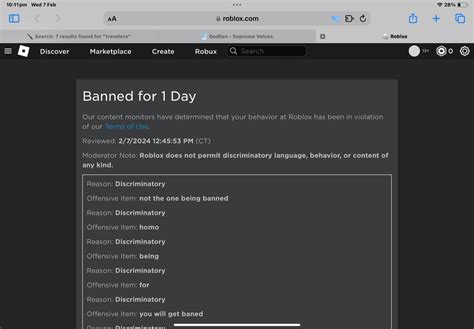 Got Banned For Reporting Someone Full Ban R Robloxbans