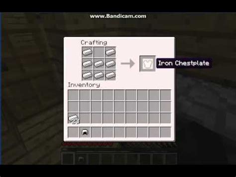 Minecraft How To Make An Iron Chestplate Helmet Legs Shoes Youtube
