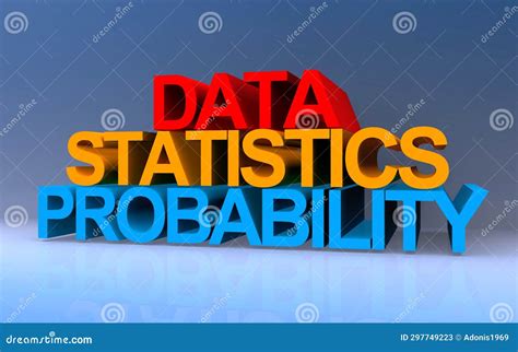 Data Statistics Probability On Blue Stock Illustration Illustration