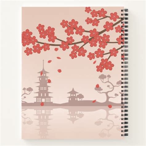 Red Sakura Kokeshi Doll Japanese Geisha Notebook Zazzle