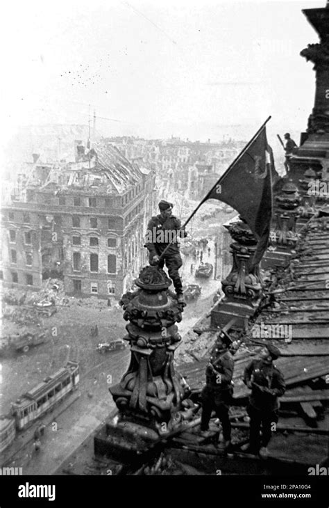 File In This May 2 1945 File Photo Soviet Soldiers Hoist The