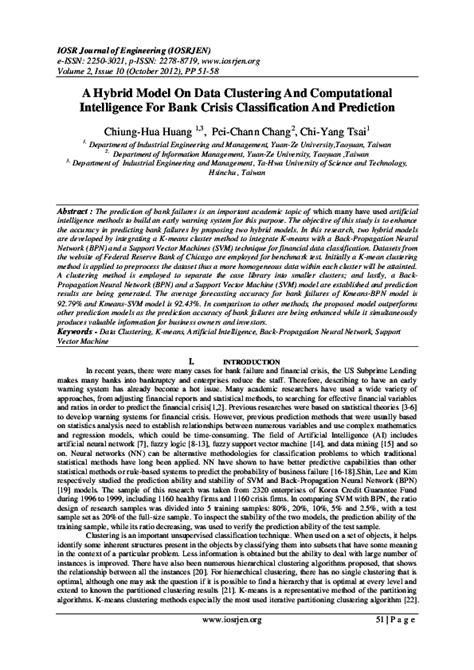 Pdf A Hybrid Model On Data Clustering And Computational Intelligence For Bank Crisis