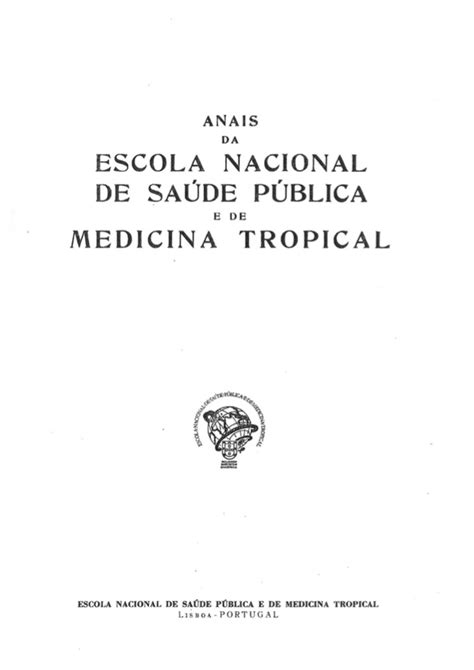 Edições Anteriores Anais Do Instituto De Higiene E Medicina Tropical