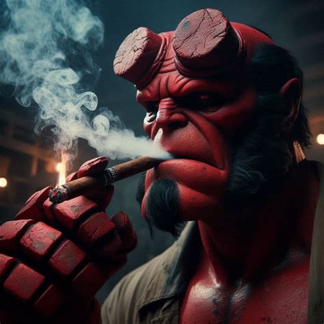 Hellboy Fumando Hellboy Art Dark Art Photography Fake Skin Tattoo