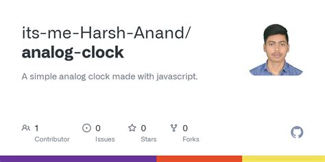 Github Its Me Harsh Anandanalog Clock A Simple Analog Clock Made With Javascript