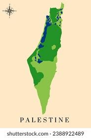 Map Israel Palestine Vector Stock Vector Royalty Free 2380945729
