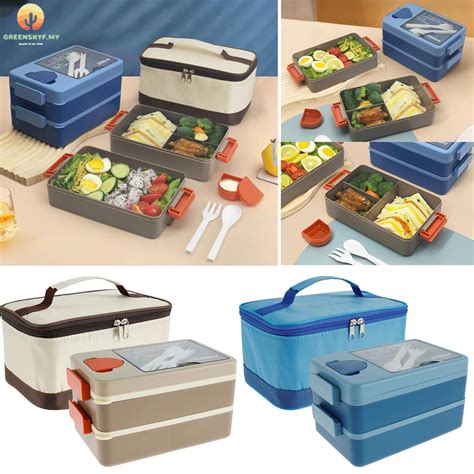 2 Layer Bento Box With Compartment 2000ml Bento Lunch Box Reusable