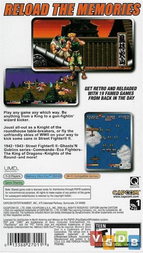 Capcom Classics Collection Reloaded Vgdb Vídeo Game Data Base