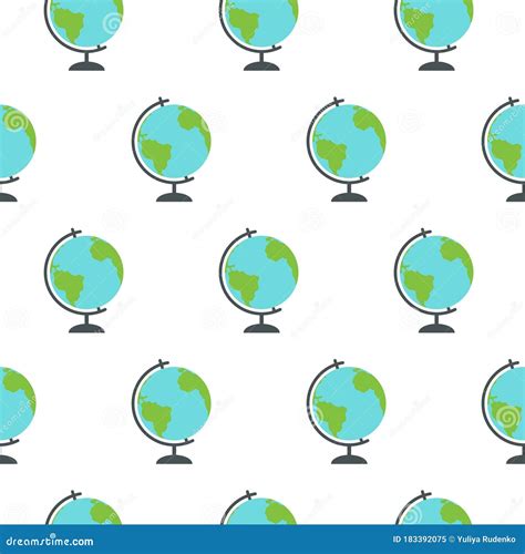 Globe Pattern In Cartoon Style Seamless Pattern Vector Illustration Stock Vector Illustration