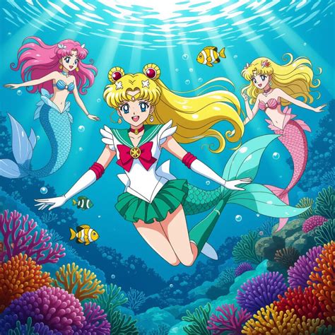 Sailor Moon Become A Mermaid Meet Others Mermaids By Luchia59156 On