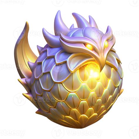 Elegant Traditional Glowing Golden Dragon Egg 3d Render Exclusive