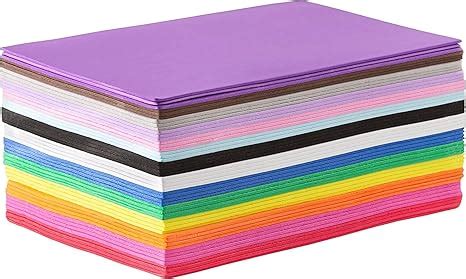 Assorted Color Foam Sheets 50 Pack 157x236 Inch Craft Foam Sheets
