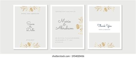 Minimalist Wedding Invitation Card Template Design Stock Vector