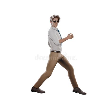 Male Teacher Is Walking With Wide Steps Stock Image Illustration Of