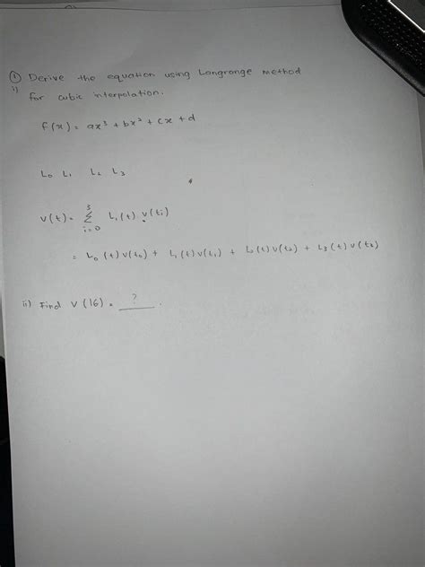 Solved Derive The Equation Using Langrange Method Cubic