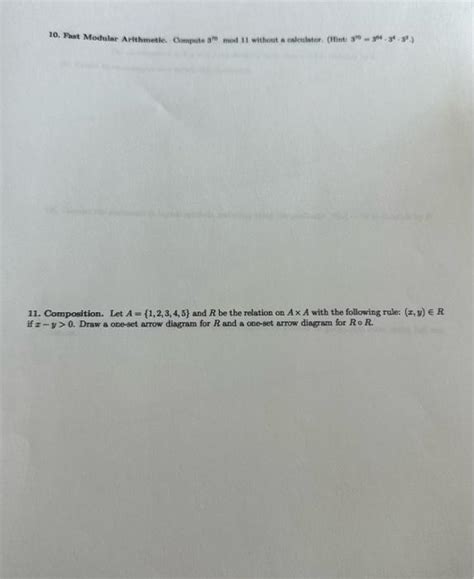 solved 10 11 for 10 i need help in computimg 3 70 mod 11