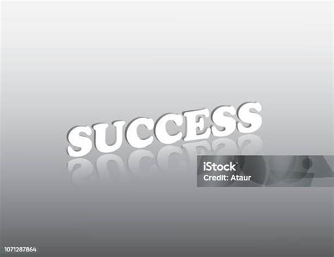 회색 배경 벡터 일러스트 레이 션에 거울 반사와 화이트 색상의 3d 성공 텍스트 0명에 대한 스톡 벡터 아트 및 기타 이미지 0명 개념 개념과 주제 Istock