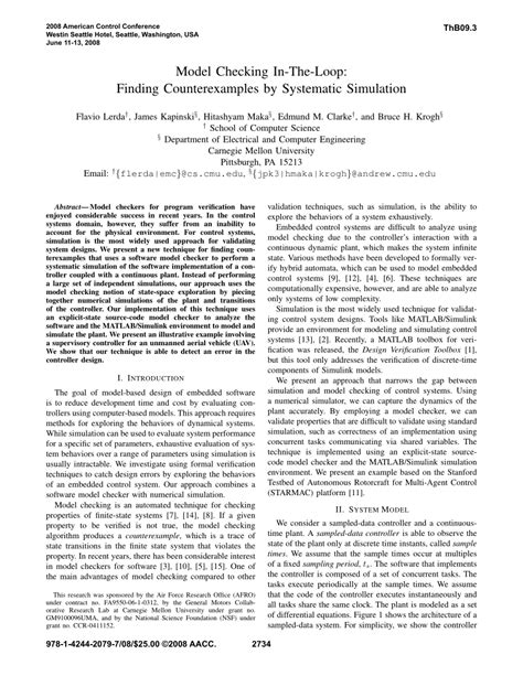Pdf Model Checking In The Loop Finding Counterexamples By Systematic