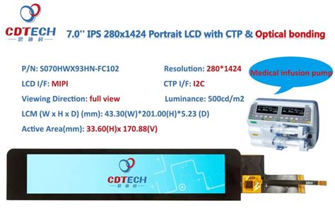 cdtech 7 0inch 280 1424 ips bar type lcd with touch panel