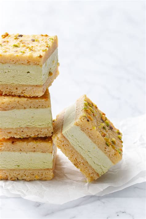 Pistachio Blondie Ice Cream Sandwiches Love And Olive Oil