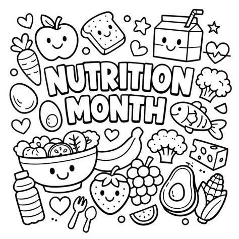 Nutrition Month Collaborative Coloring Poster Class Art Project