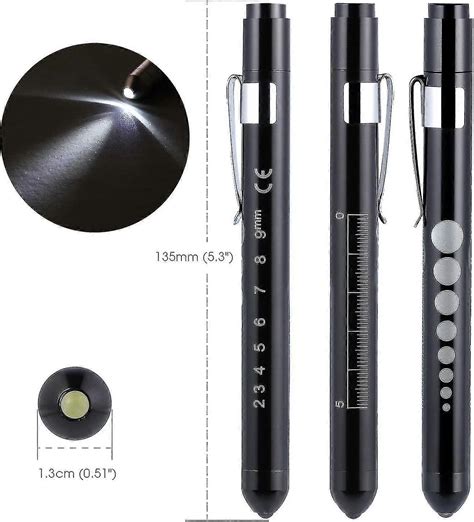 Led Penlight With Pupil Gauge And Ruler Detector Torch Tactical