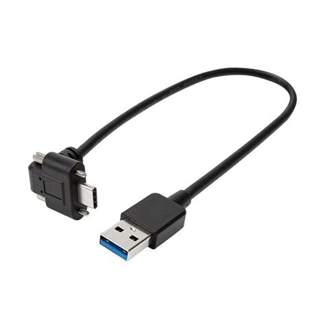 Left 90 Degree Angle Usb C To Straight Usb Am Short Cable With Dual Screws Usb Cable And Usb3