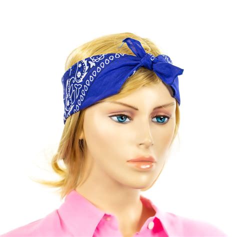 Royal Blue Paisley Printed Cotton Bandana Order Today