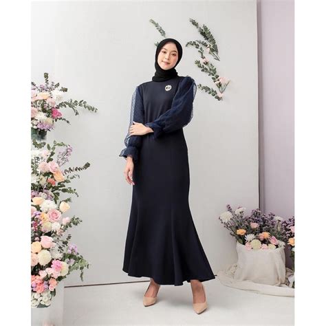 Adera Dress Navy Size M Shopee Philippines