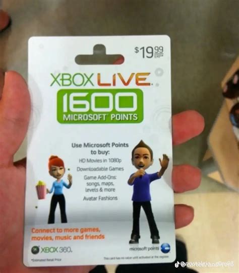 1600 Microsoft Points Card Buy Xbox Live Europe Game Cards 1600 Points
