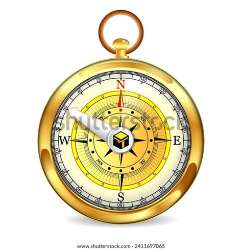 Realistic Wind Compass Kabah Direction Al Stock Illustration 2411697065