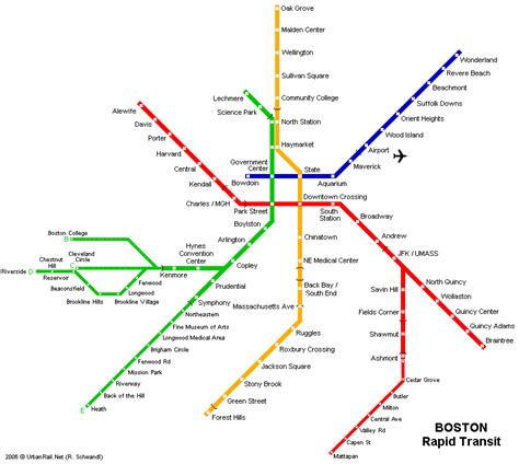 Boston Subway Map For Download Metro In Boston High Resolution Map