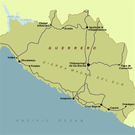 Mapas De Guerrero Guerrero Mexico Acapulco Guerrero Mexico Map
