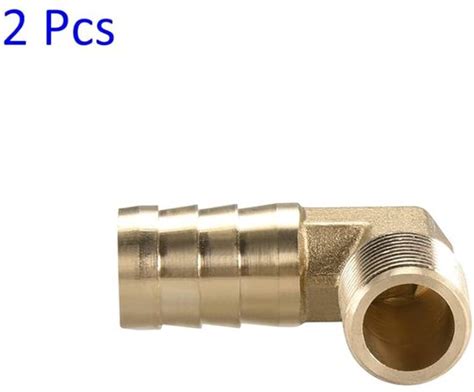 Messing Slang Barb Fittings 90 Graden Elleboog 2 Stuks Goud