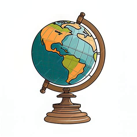 Un Dibujo De Un Globo Terráqueo Con El Globo En él Foto Premium