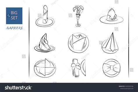 Set Banquet Napkins On White Background Stock Vector Royalty Free