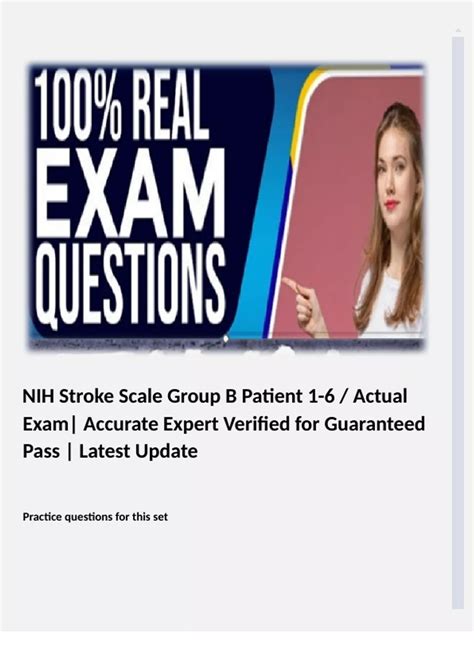 Nih Stroke Scale Group B Patient 1 6 Actual Exam Accurate Expert