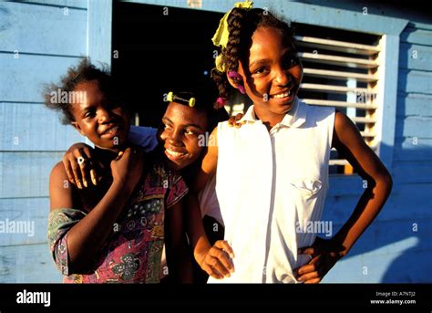 Dominican Republic Samana Province Portrait Of Dominican Girls Stock