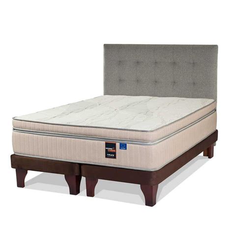 Cama Europea Flex Base Dividida King Máximo Cobre Respaldo Design Gris Abcdin