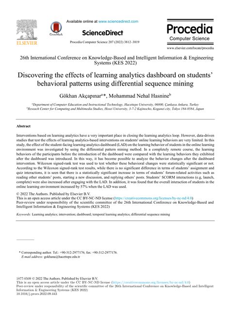 pdf discovering the effects of learning analytics dashboard on
