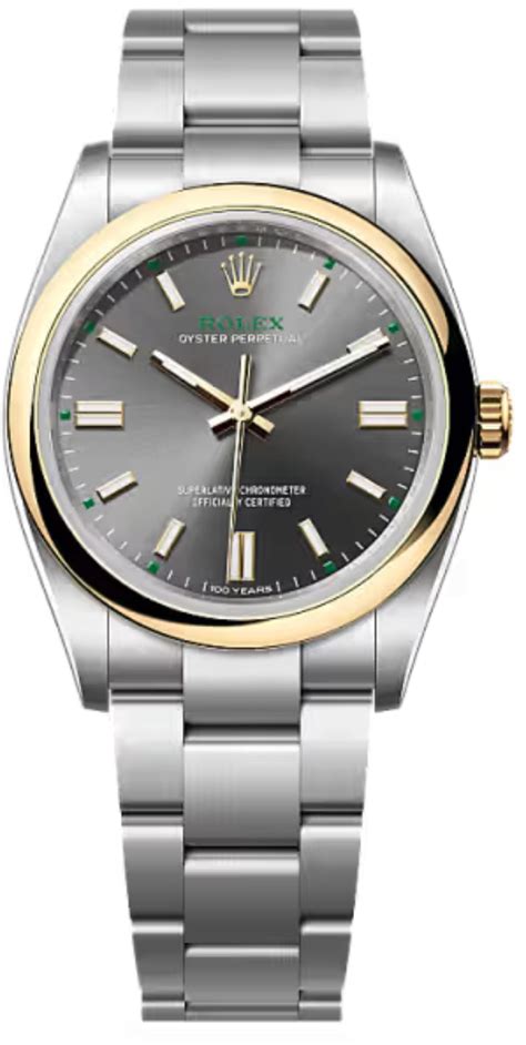 Rolex Oyster Perpetual 36 Oystersteel Slate Dial Oyster Bracelet 126 Lux Time Center