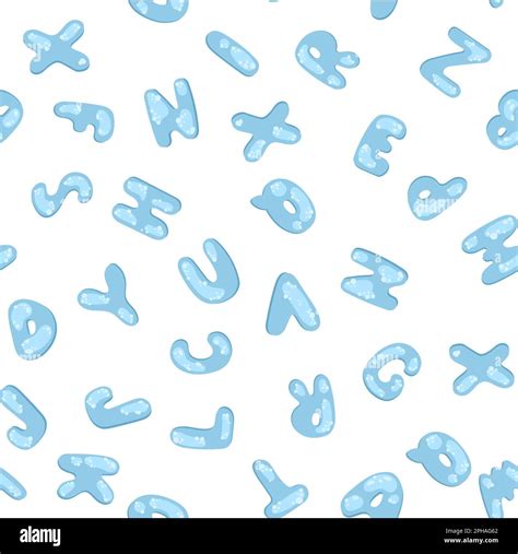 Seamless Drawing Of The Alphabet Letters Letters Bubbles Stock Vector