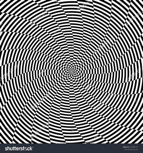 Abstract Black White Circular Striped Background Stock Vector Royalty