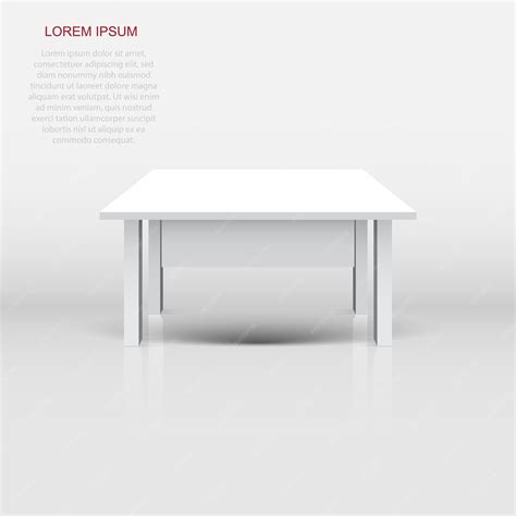 Premium Vector | Vector 3d table for object presentation Empty white top table isolated on white ...