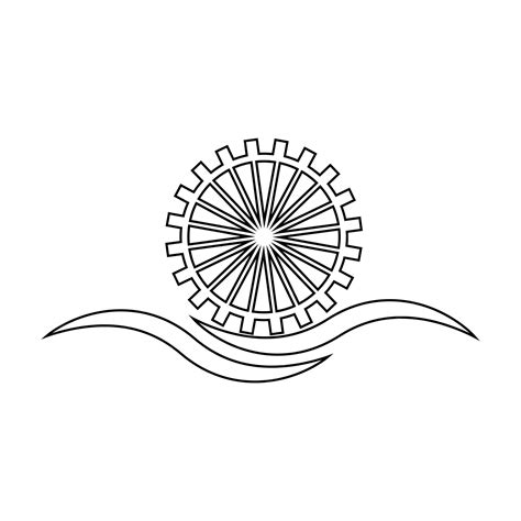 Wasserrad Logo Premium Vektor
